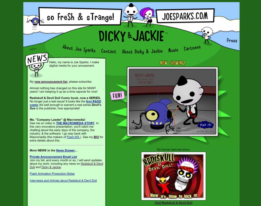 The Ancient JoeSparks.Com is Still Live as a Museum Piece – Joe Sparks